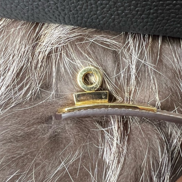 Khaki Epsom Leather Lock Belt with Gold hardware Adjustable fits size ...